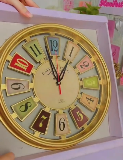 Gold-Rimmed Wall Clock – Need & Luxury